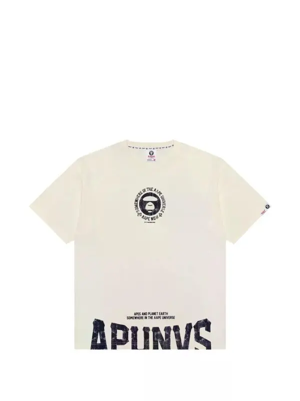 AAPE BY *A BATHING APE Moonface Graphic-print T-shirt - Neutrals