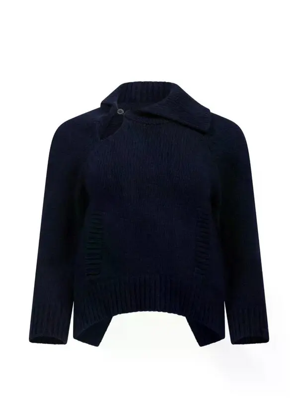Victoria Beckham Asymmetric Collar Sweater - Blue