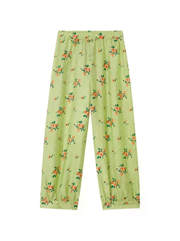 American Vintage Zivow Floral-print Trousers - Green