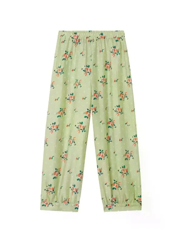 American Vintage Zivow Floral Print Trousers - Green
