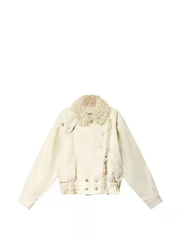 Isabel Marant Étoile Valineo Shearling-collar Denim Jacket - Neutrals