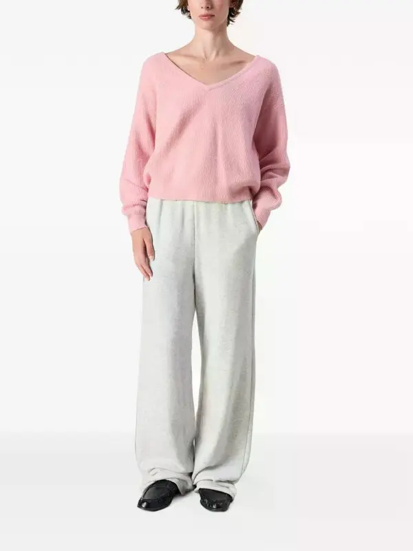 American Vintage Ribbed Knit V-neck Sweater