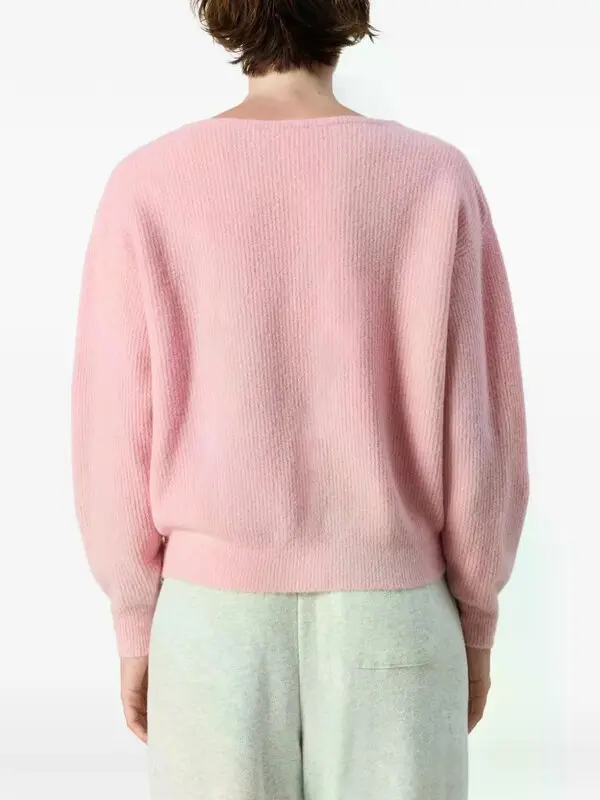 American Vintage Ribbed Knit V-neck Sweater