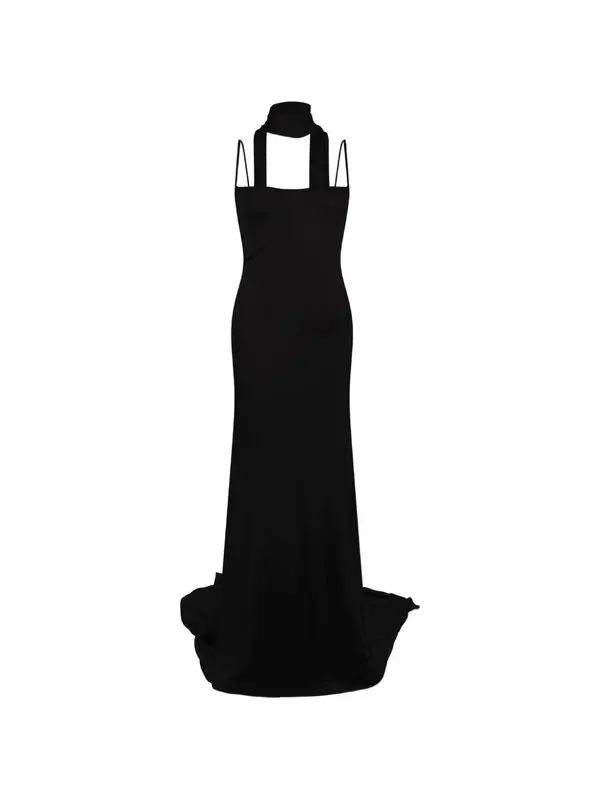Dsquared2 Halterneck Jersey Maxi Dress - Black