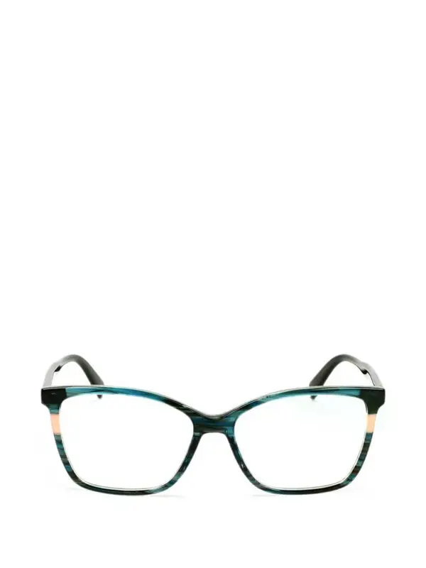 Longchamp Striped Rectangle-frame Glasses - Green