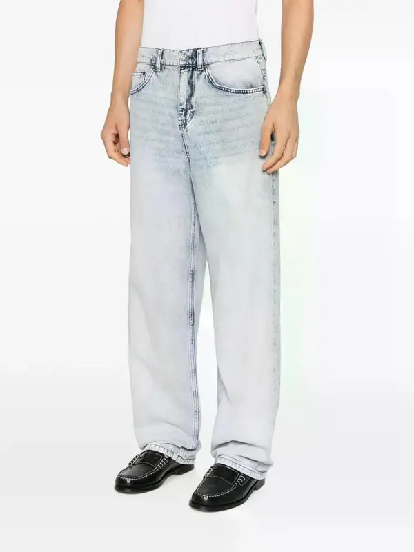 LES DEUX Roi Acid-wash Wide-leg Jeans
