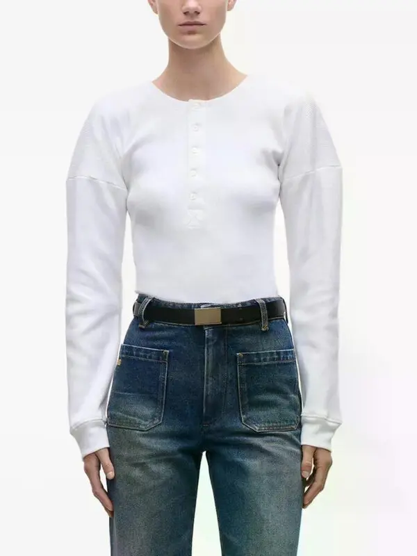 Victoria Beckham Hazel Ribbed Sweatshirt - White