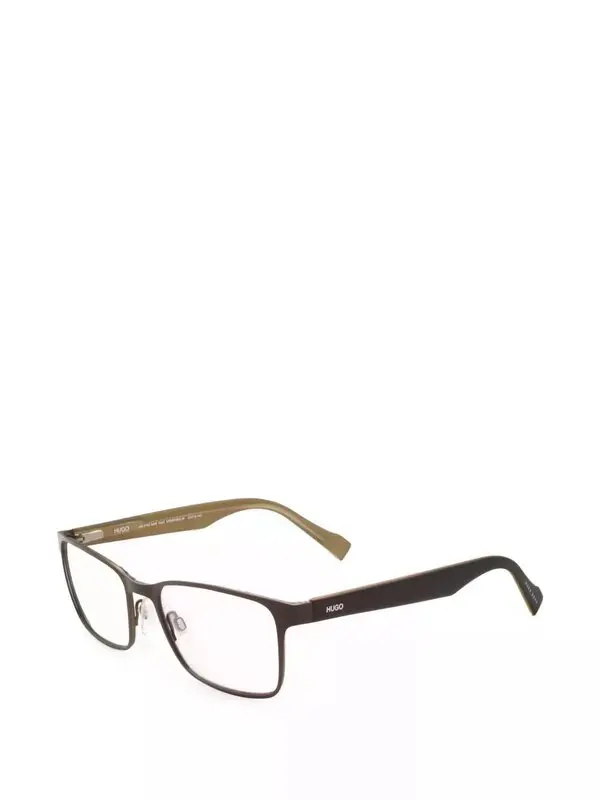 Hugo Rectangle-frame Glasses - Brown