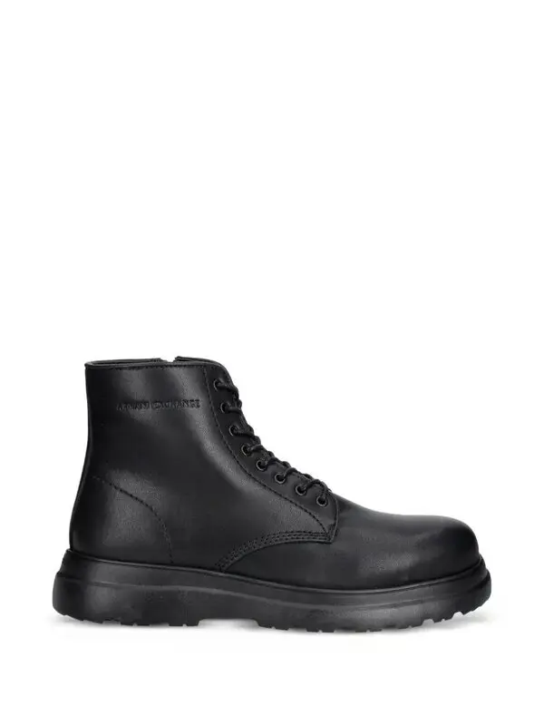Armani Exchange Lace-up Ankle Boots - Black