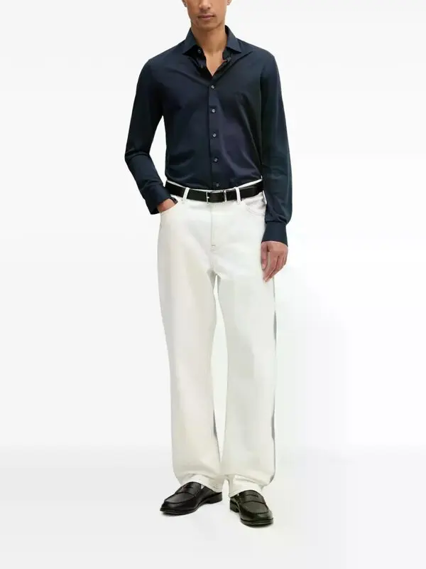Michael Kors Logo-embroidered Long-sleeve Shirt