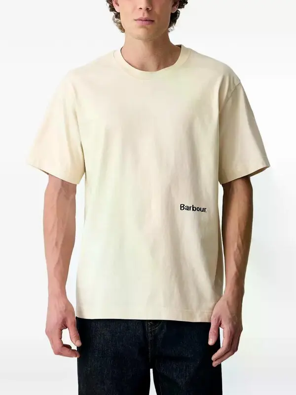 Barbour Logo-print Graphic-back T-shirt - Neutrals