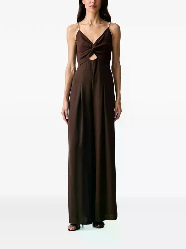 MORGAN Twist-detail Cutout Jumpsuit - Brown