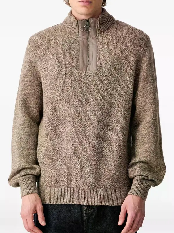 Barbour Half-zip Textured-knit Sweater
