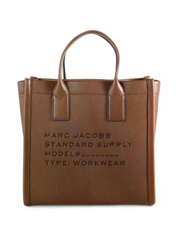 Marc Jacobs Logo-embossed Grained Leather Tote Bag - Brown
