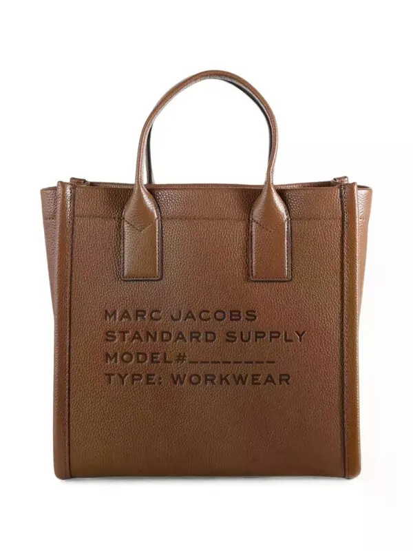 Marc Jacobs Logo-embossed Grained Leather Tote Bag - Brown
