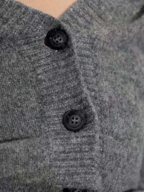 DIESEL® Cropped Cardigan In Wrinkled Boiled Knit