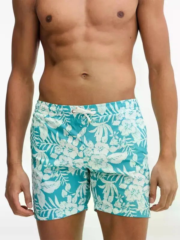 BANANA MOON Floral Print Swim Shorts - Blue