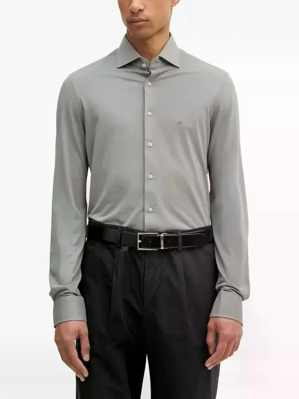 Michael Kors Logo-embroidered Long-sleeve Shirt