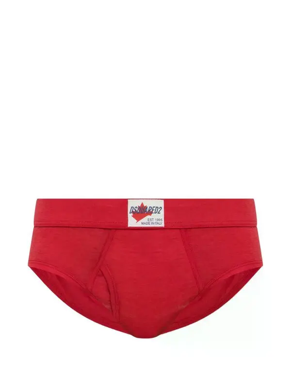 Dsquared2 Ski Pass Logo-patch Wool Briefs - Red