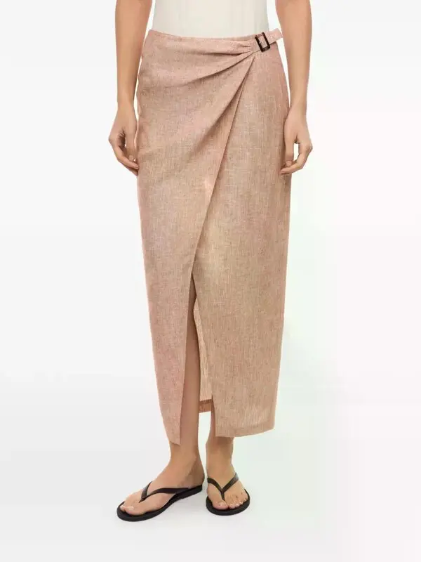 12 STOREEZ Buckle-fastening Wrap Maxi Skirt