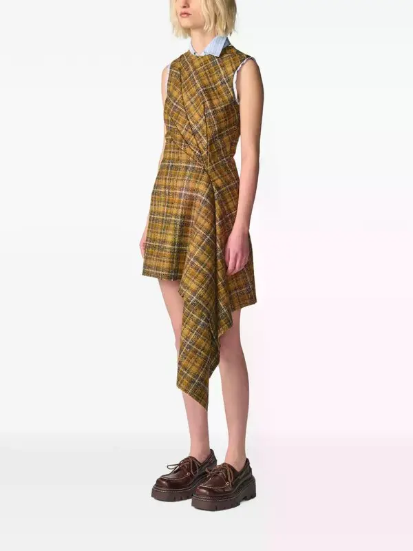Monse Draped Tweed Mini Dress