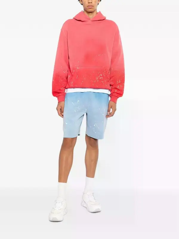 PALE CLOUD Ombré Paint-splatter Shorts