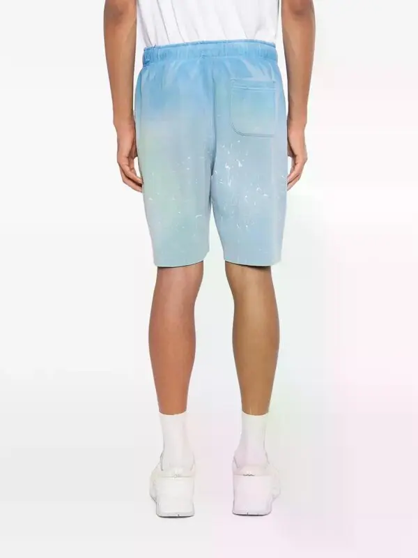 PALE CLOUD Ombré Paint-splatter Shorts