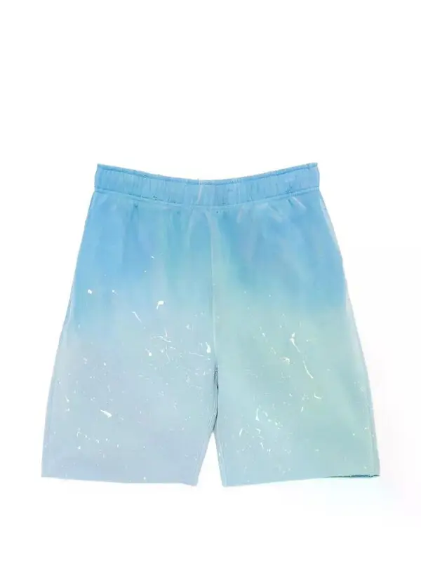 PALE CLOUD Ombré Paint-splatter Shorts
