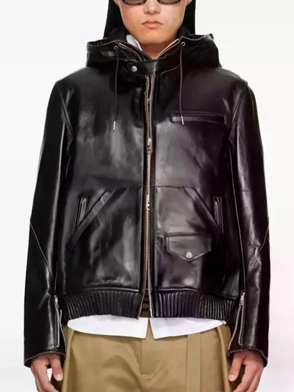 Sacai Leather Hooded Jacket