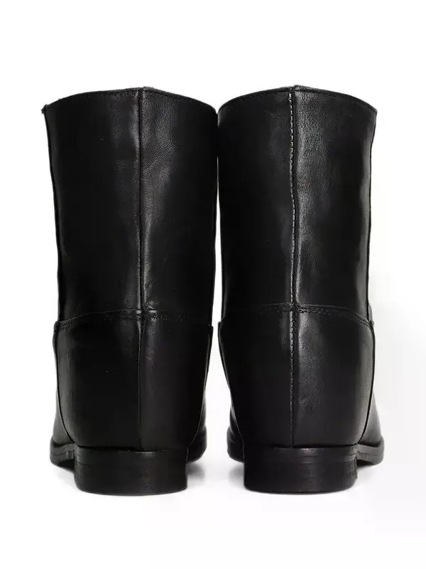 JULIE DEE Western-style Leather Ankle Boots