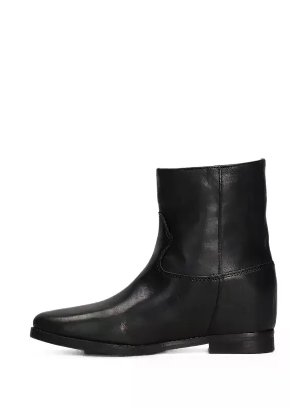 JULIE DEE Western-style Leather Ankle Boots