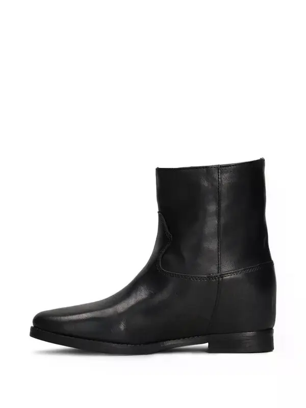 JULIE DEE Leather Ankle Boots - Black