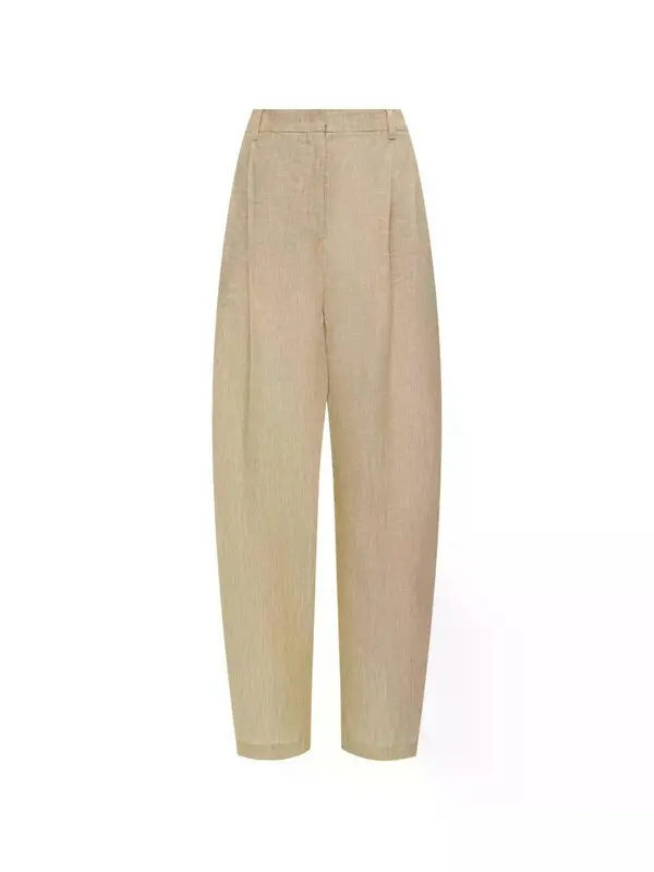 12 STOREEZ Gelato Pleated Tapered Trousers - Neutrals