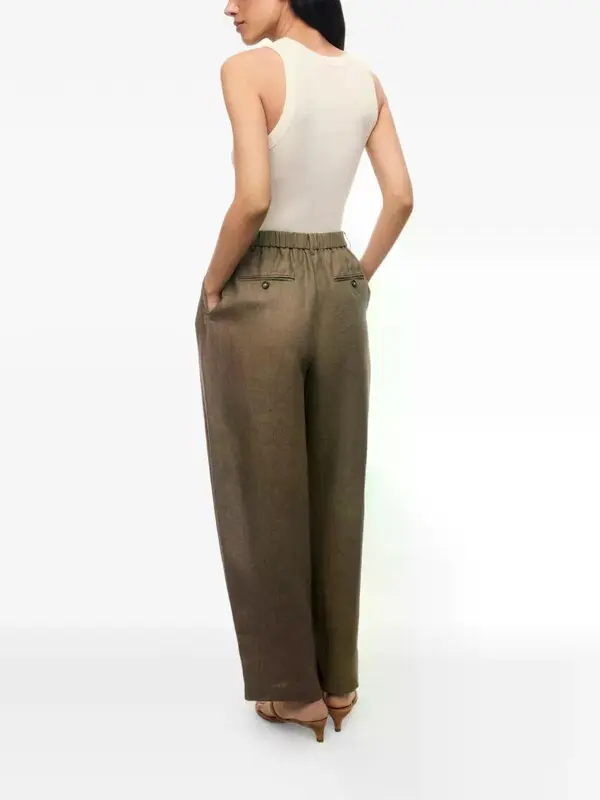 12 STOREEZ Affogato Pleated Linen Trousers