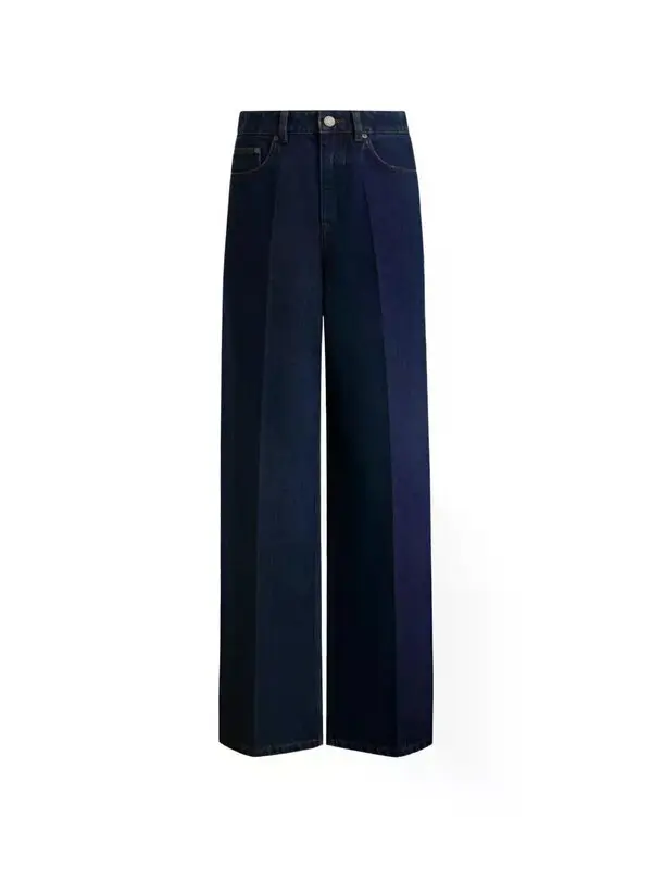 12 STOREEZ 415 Button-fastening Wide-leg Jeans - Blue