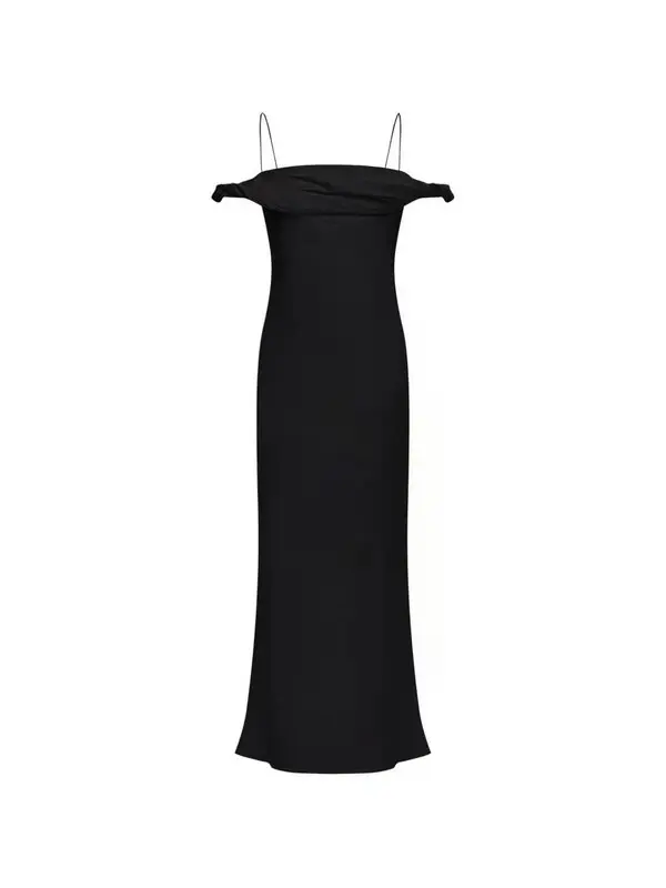 12 STOREEZ Toscana Draped-neck Dress - Black