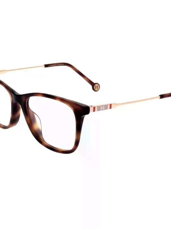 Carolina Herrera Tortoiseshell-effect Rectangle-frame Glasses - Brown