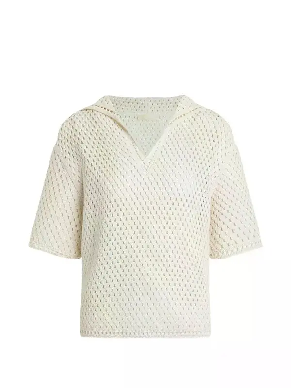 12 STOREEZ Meadow Crochet-knit T-shirt - Neutrals