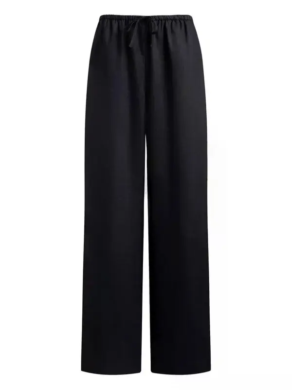 12 STOREEZ Drawstring Linen Trousers - Black