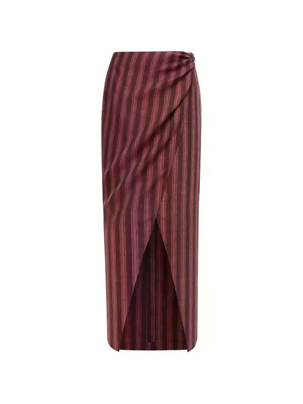 12 STOREEZ Striped Wrap-style Maxi Skirt
