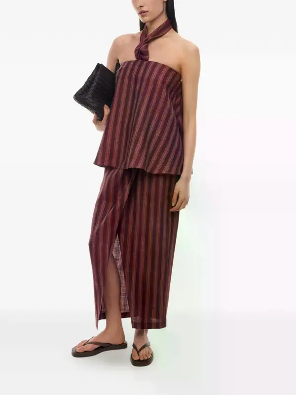 12 STOREEZ Striped Wrap-style Maxi Skirt