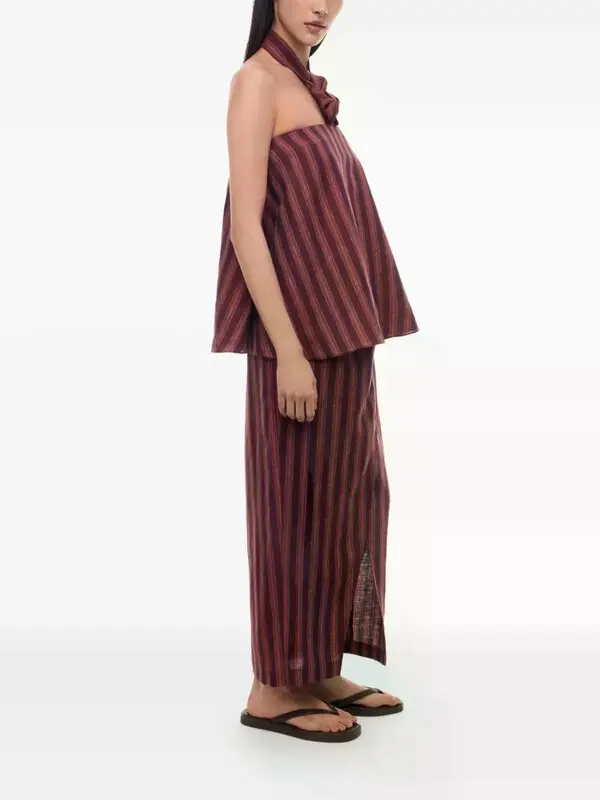 12 STOREEZ Striped Wrap-style Maxi Skirt