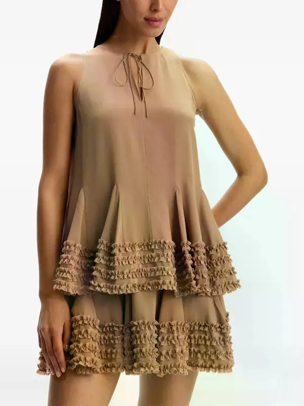 12 STOREEZ Keyhole Ruffled Mini Dress