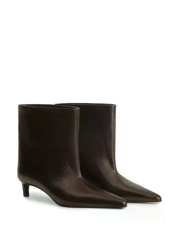 12 STOREEZ Pointed-toe Kitten-heel Ankle Boots - Brown