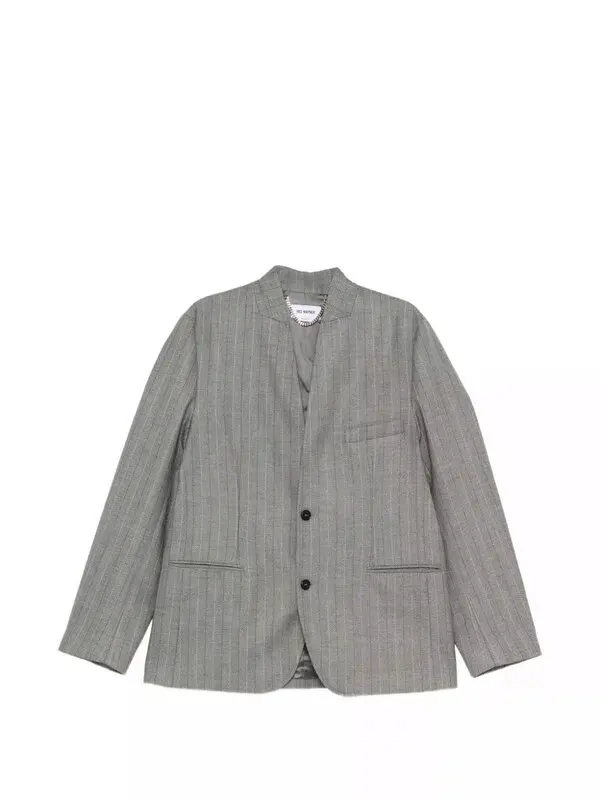 HED MAYNER Pinstripe Collarless Blazer