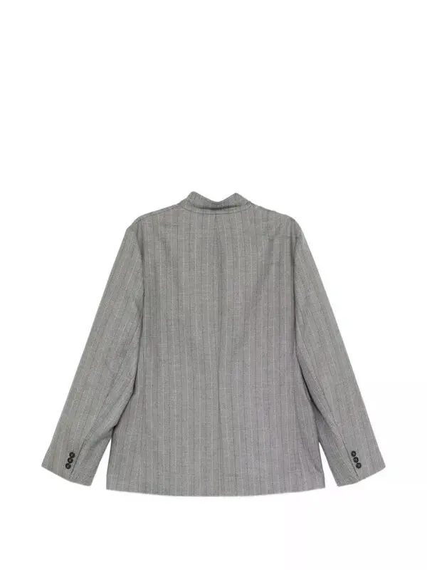 HED MAYNER Pinstripe Collarless Blazer
