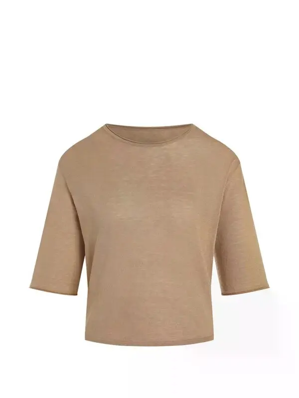 12 STOREEZ Mei Silk-cotton T-shirt - Brown