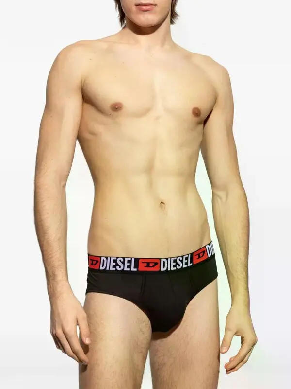 DIESEL® Three-pack Of Solid-colour Briefs - Black
