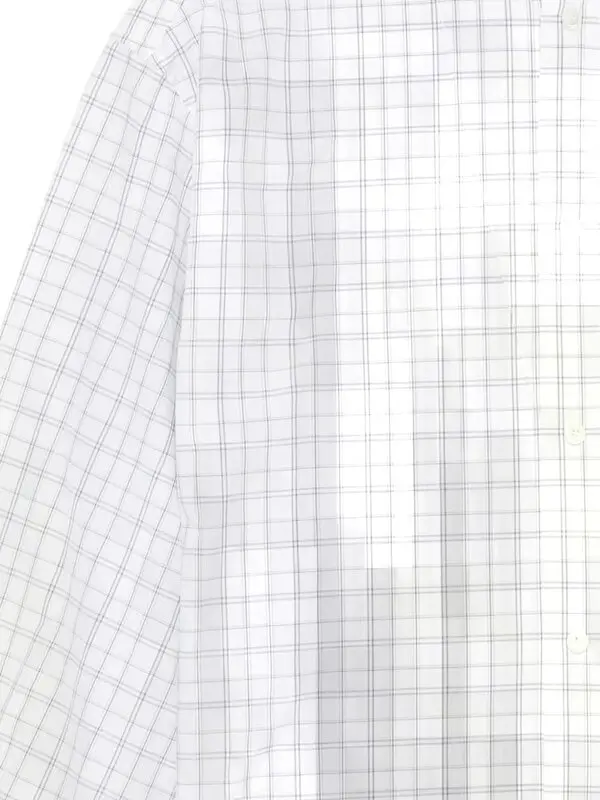 HED MAYNER Check-pattern Collarless Shirt