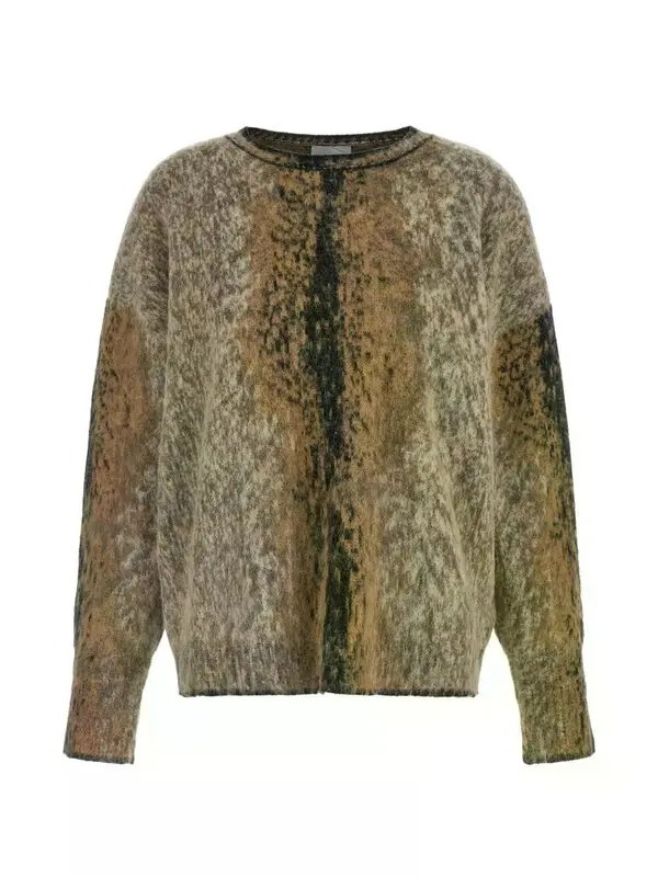 NUDE Abstract-pattern Brushed-texture Sweater - Brown